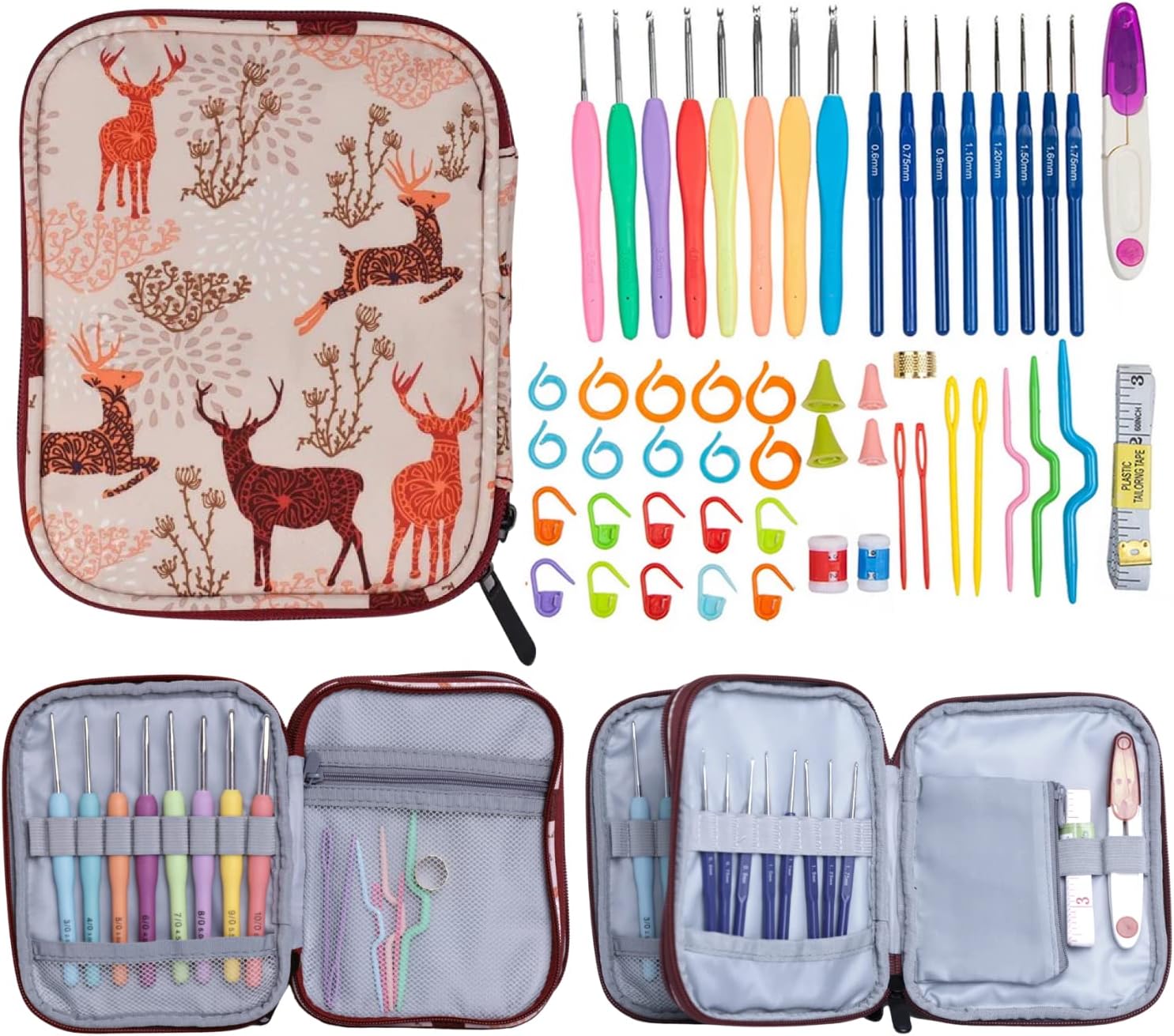 Amazon.com: Stitch O'Niche Crochet Hooks Set with Crochet Hook Case ...