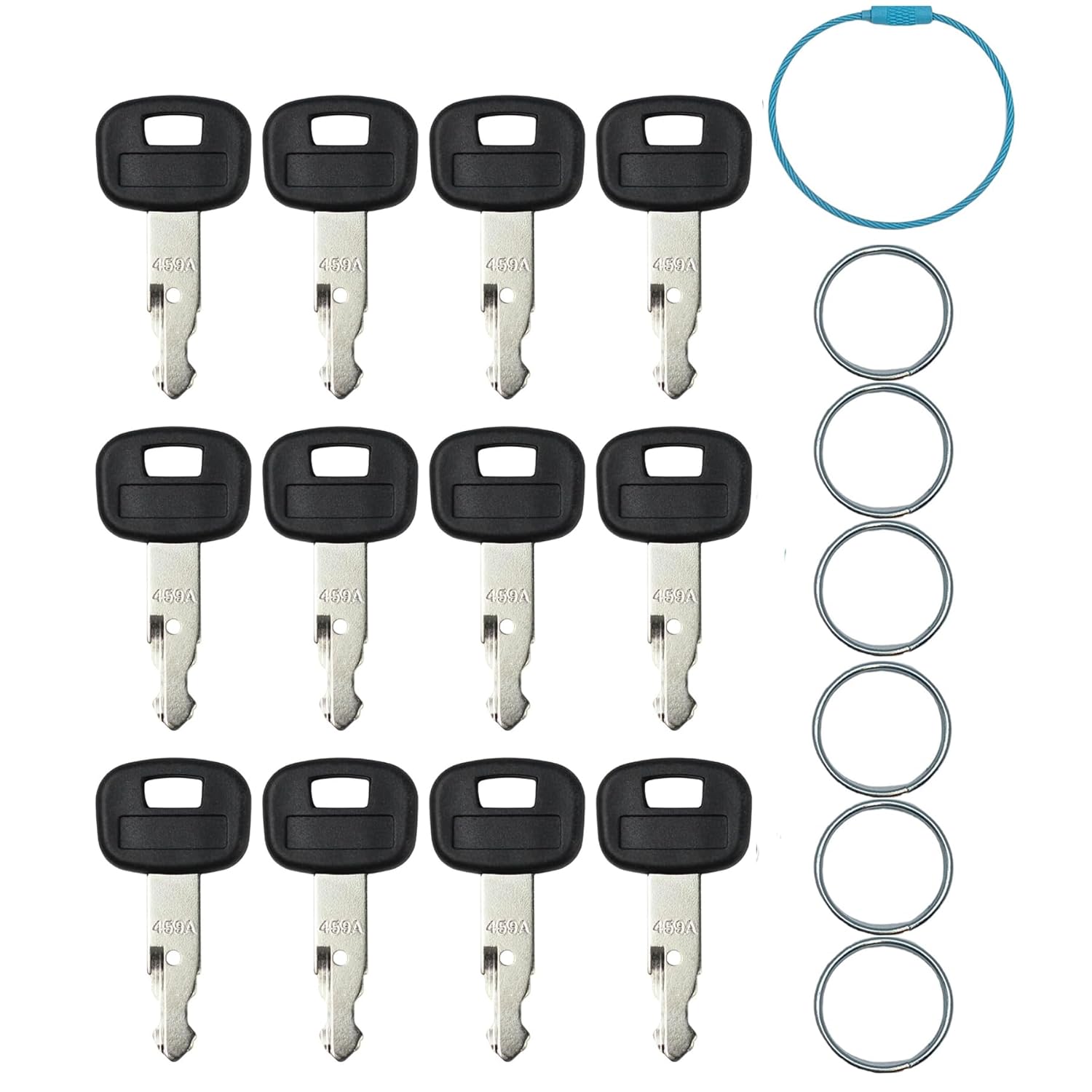 12PCS 459A Keys，RC411-53933 Ignition Keys Replacement for Ku-bota Mini ...
