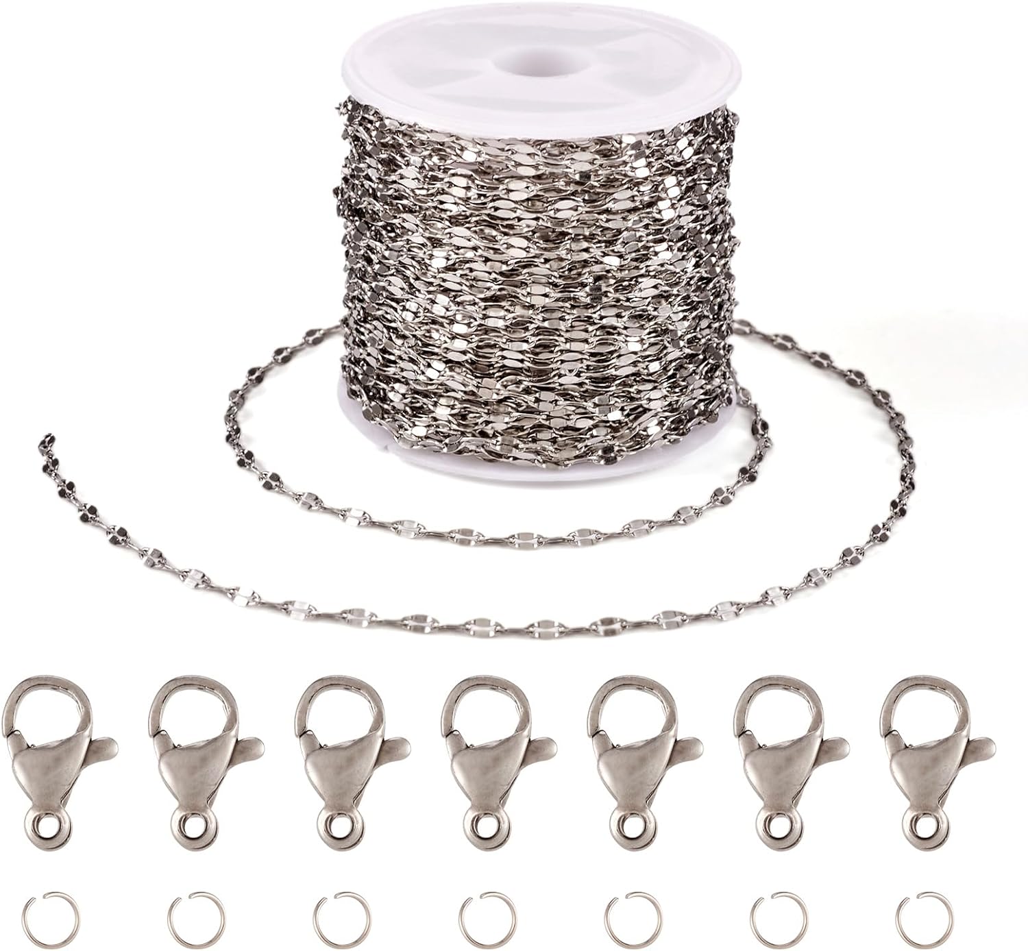 Amazon.com: Pandahall 32.8 Feet Stainless Steel Chains Twist Dapped ...