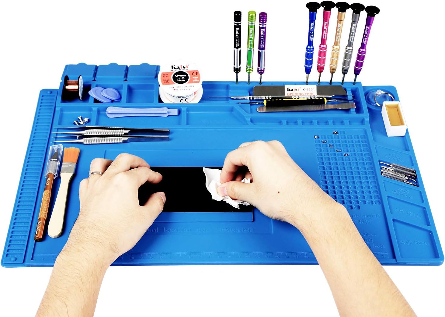 PHONE REPAIR GURU (PRG) Blue Anti Static Silicone Magnetic Repair Mat ...