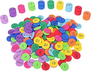 VILLCASE 300pcs Place Value Disks, 10 Values Counting Chips for Kids ...