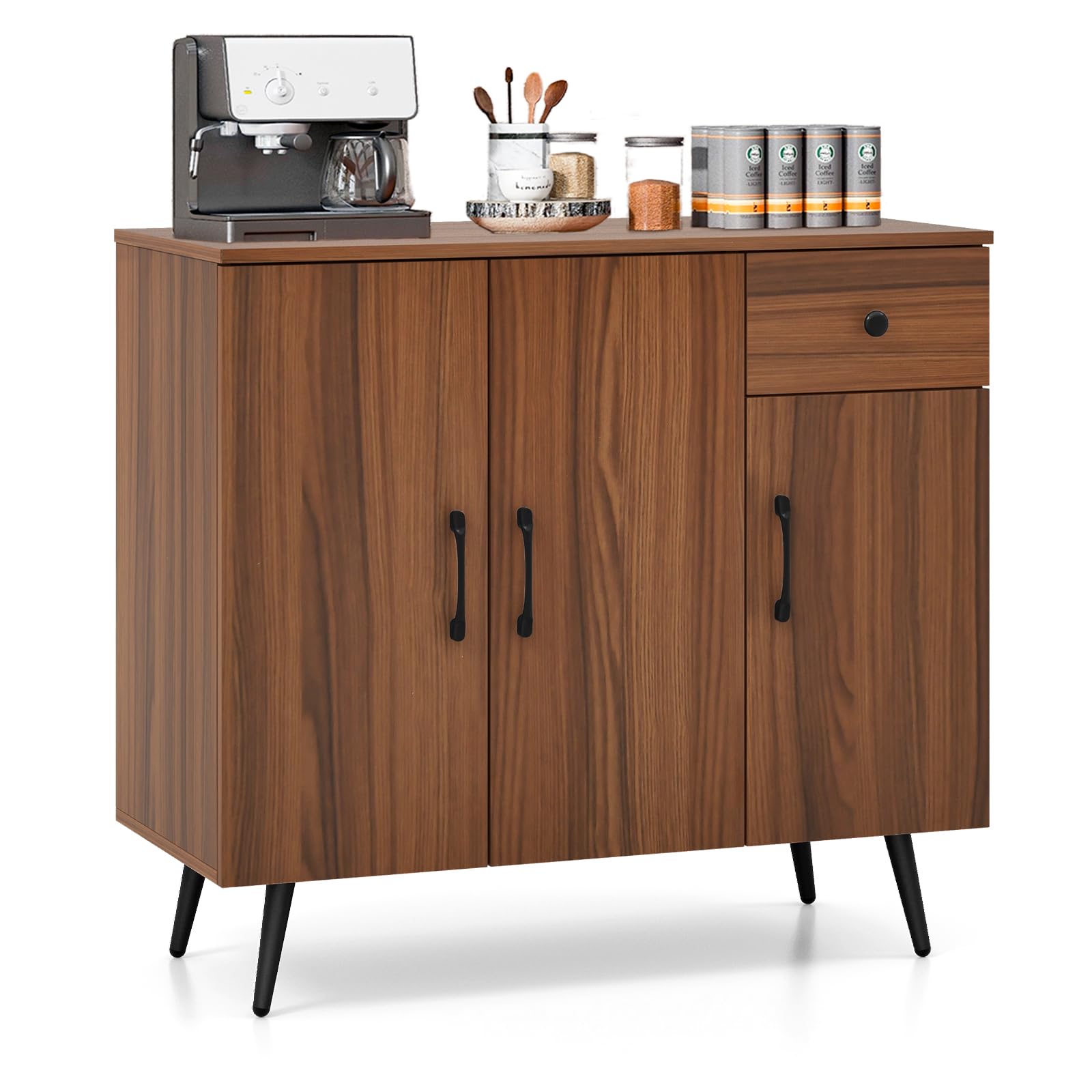 DORTALA Sideboard Buffet Cabinet, Coffee Bar Cabinet with Drawer, 2 ...