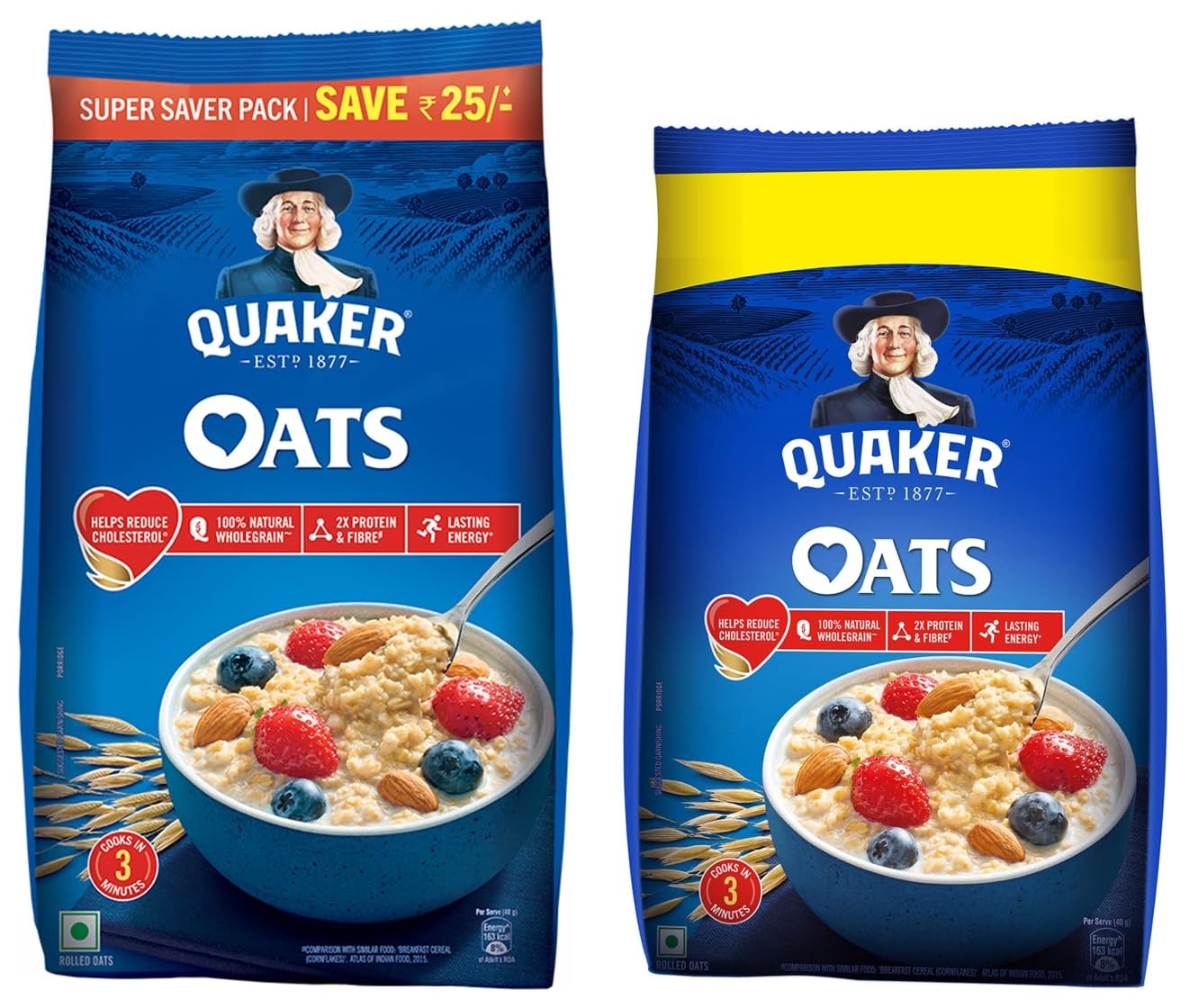 Quaker Oats Pouch, 1kg and Quaker Oats, 1.5kg Pack : Amazon.in: Grocery ...