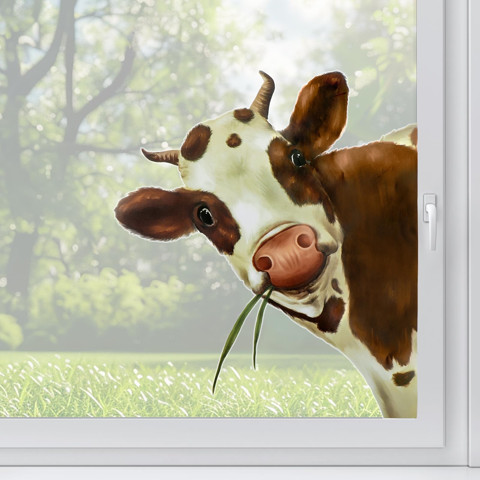 EEEKit Cow Window Cling, Funny Peeking Animal Door Window Stickers for ...