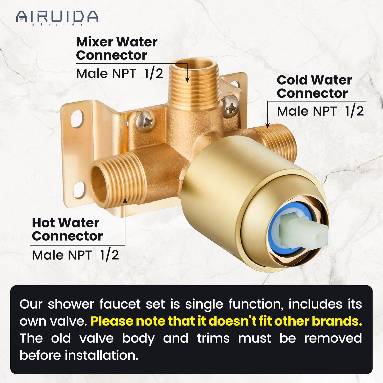 2 Function Shower Valve Kit Single-Handle Shower Valve And Trim Kit