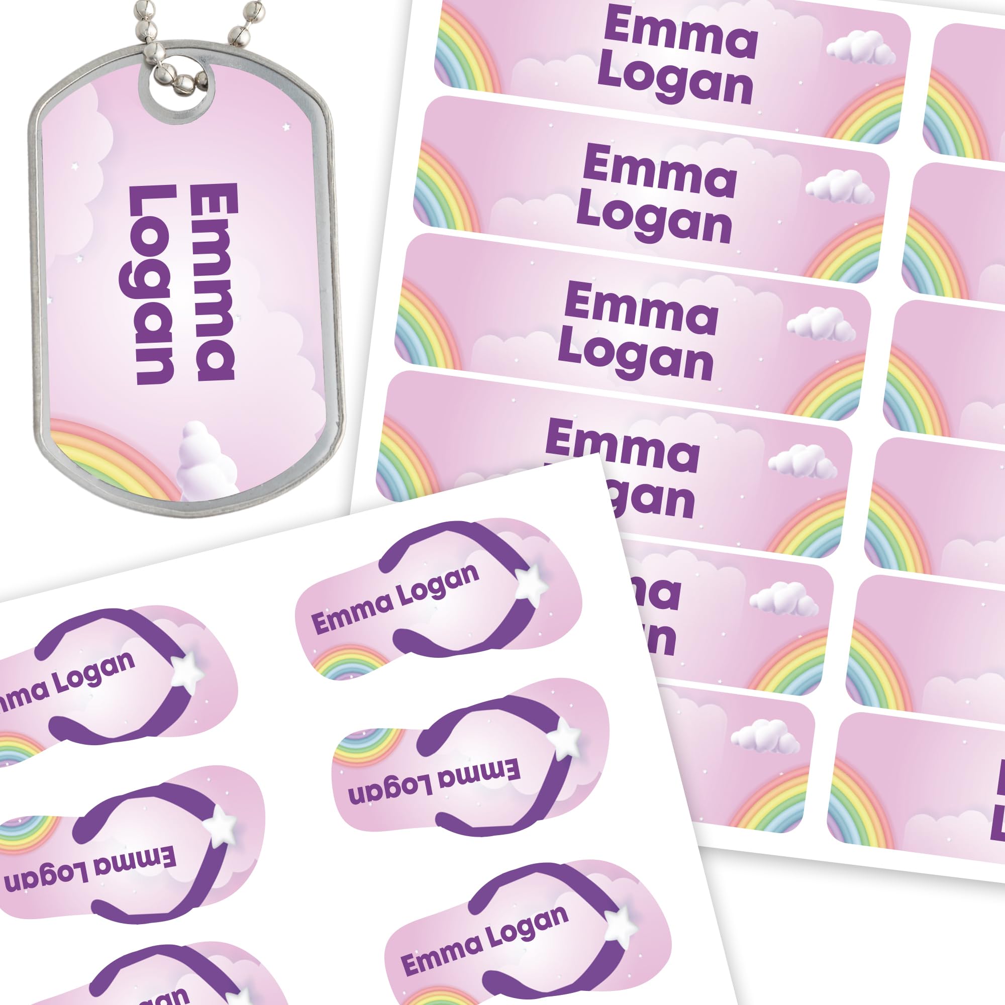 Amazon.com : Girls Custom Name Labels Pack– 107 pcs Personalized ...