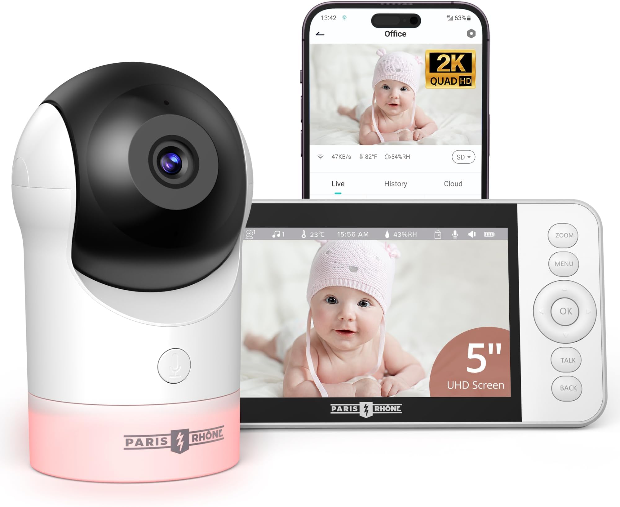 Amazon.com: Dr.Care VistaView Smart WiFi Baby Monitor - 5” 1080P Split ...