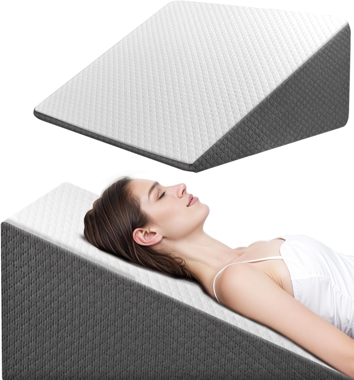 Amazon.com: Abco Bed Wedge Pillow for Sleeping - Memory Foam Top ...