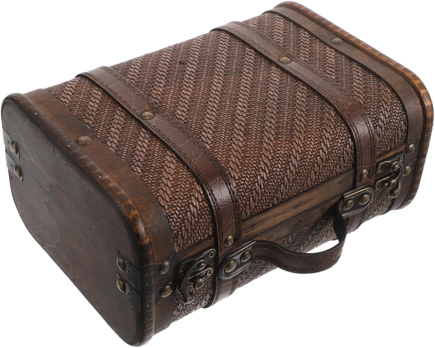 Amazon.com: FUNOMOCYA Vintage Wooden Suitcase Storage Box Decorative ...