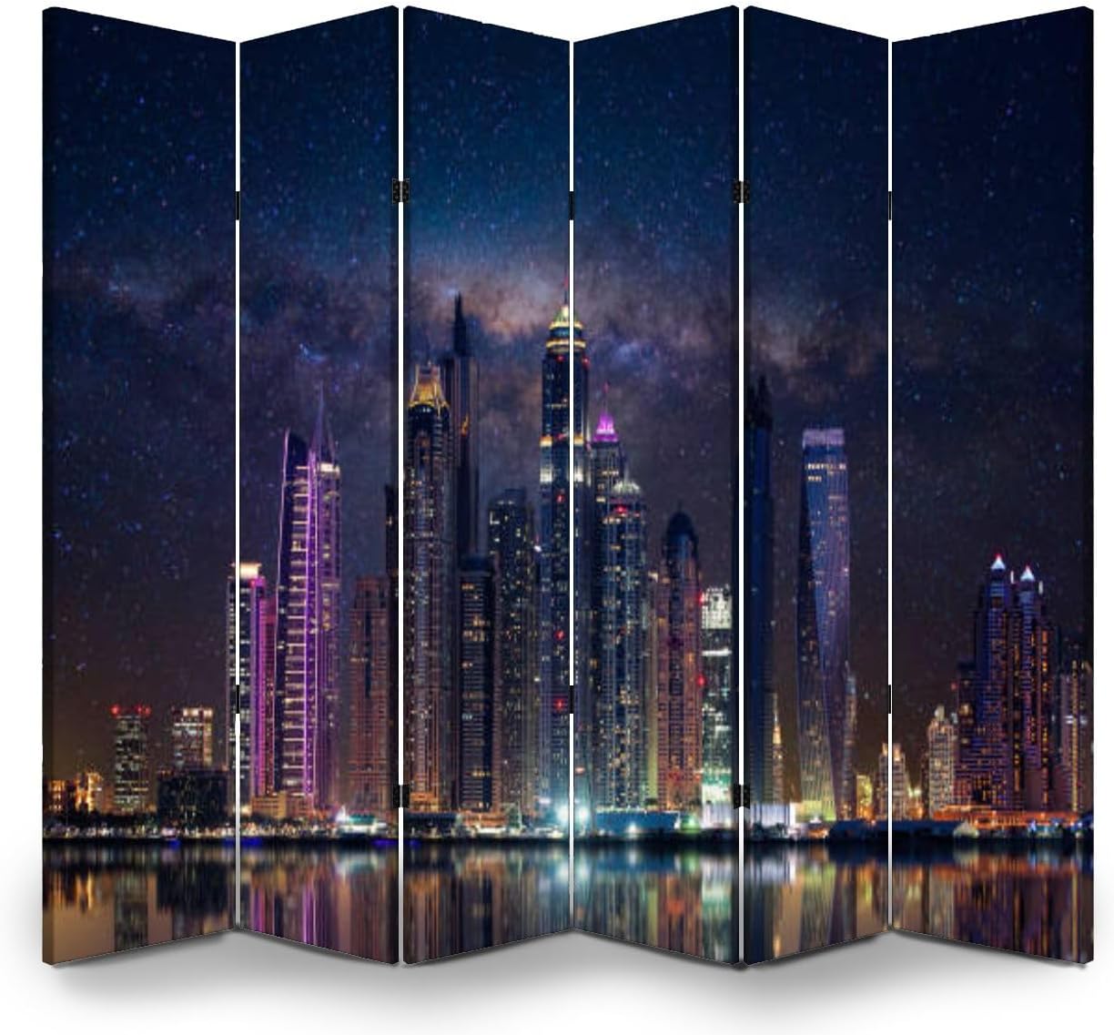 Amazon.com - Wood Screen Room Divider Evening Folding Screen Canvas ...