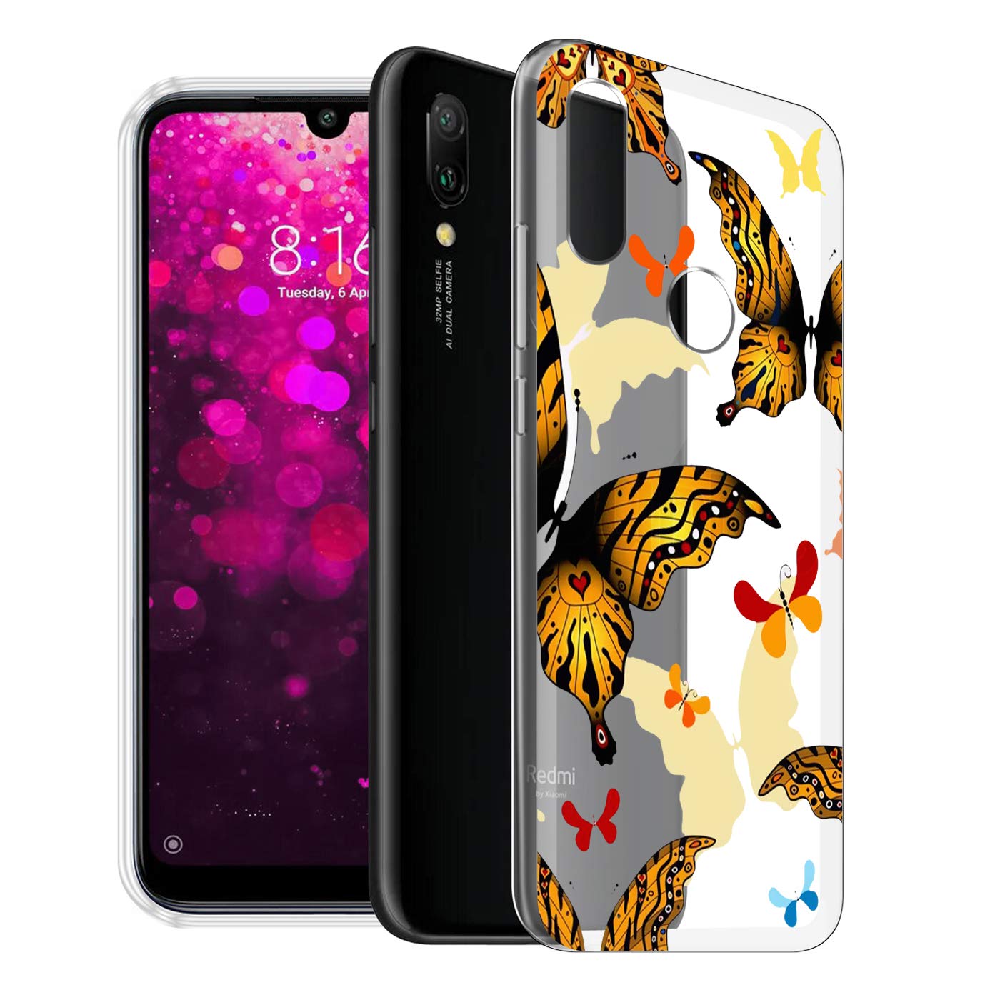 Fashionury ''Designer Butterfly'' Xiaomi Redmi Y3 Transparent Designer ...