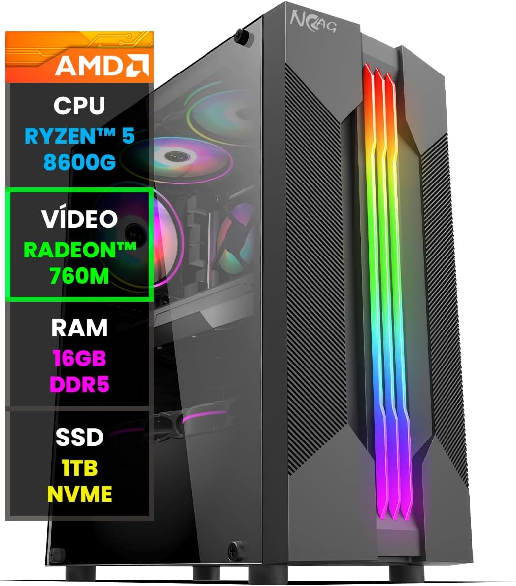 Pc Gamer Computador Completo NoLag® Amd Ryzen 5 8600G, Radeon™ Graphics ...