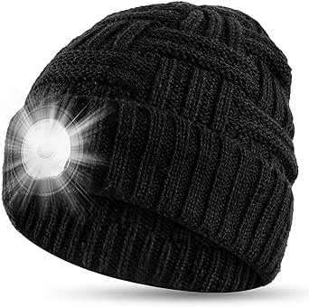 HEGGCOOE Unisex LED Beanie Hat with Light, Gifts for Men Women ...