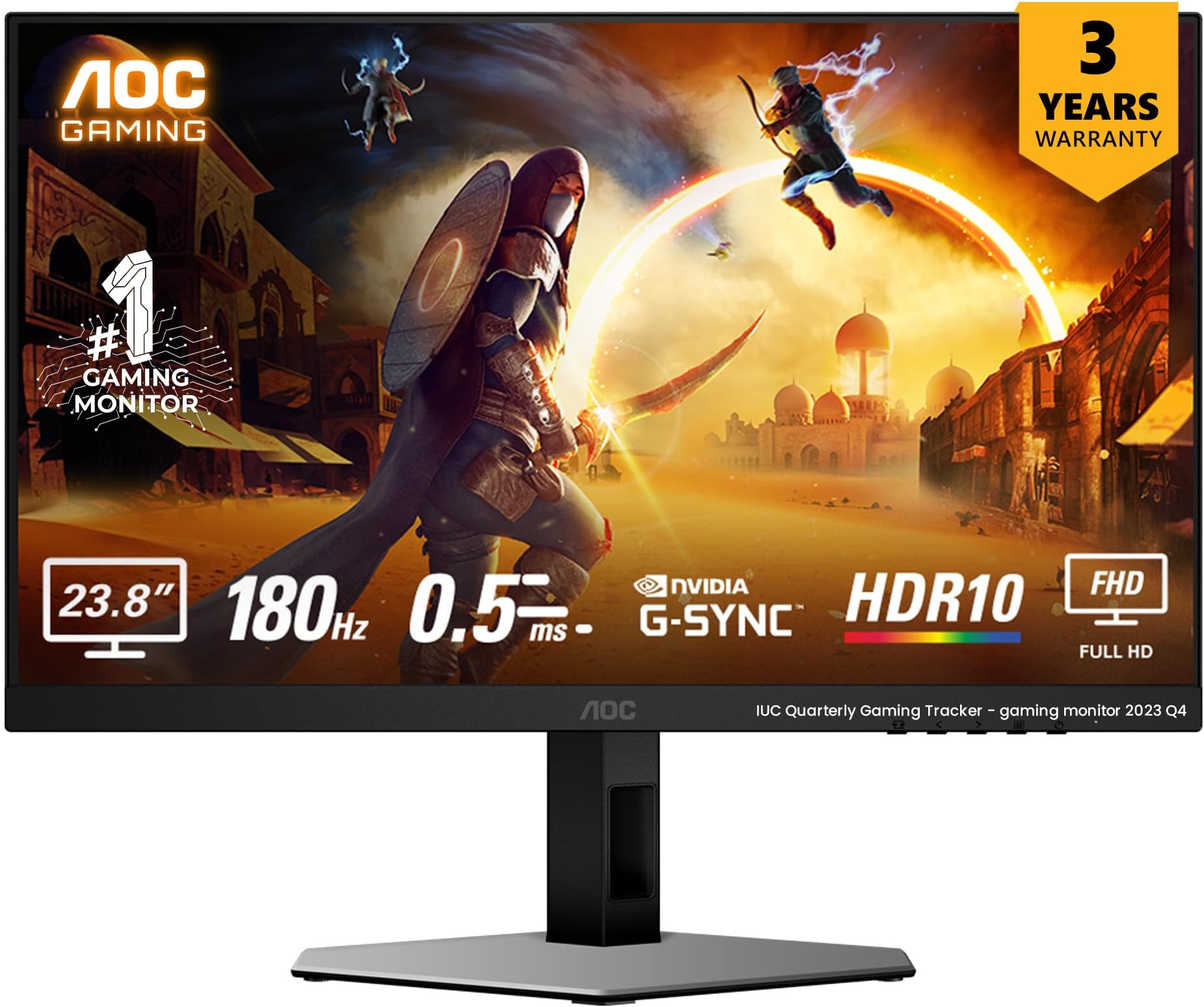 AOC 24G4E 23.8" Fast IPS Gaming Monitor | 1920 x 1080 FHD | 180Hz ...