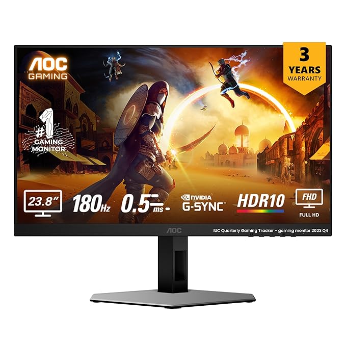 AOC 24G4E 23.8" Fast IPS Gaming Monitor | 1920 x 1080 FHD | 180Hz ...