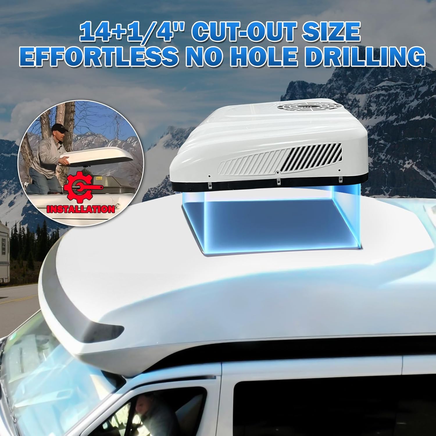 RV Rooftop Air Conditioner 12 Volt, Campervan 11500BTU 12V Air ...