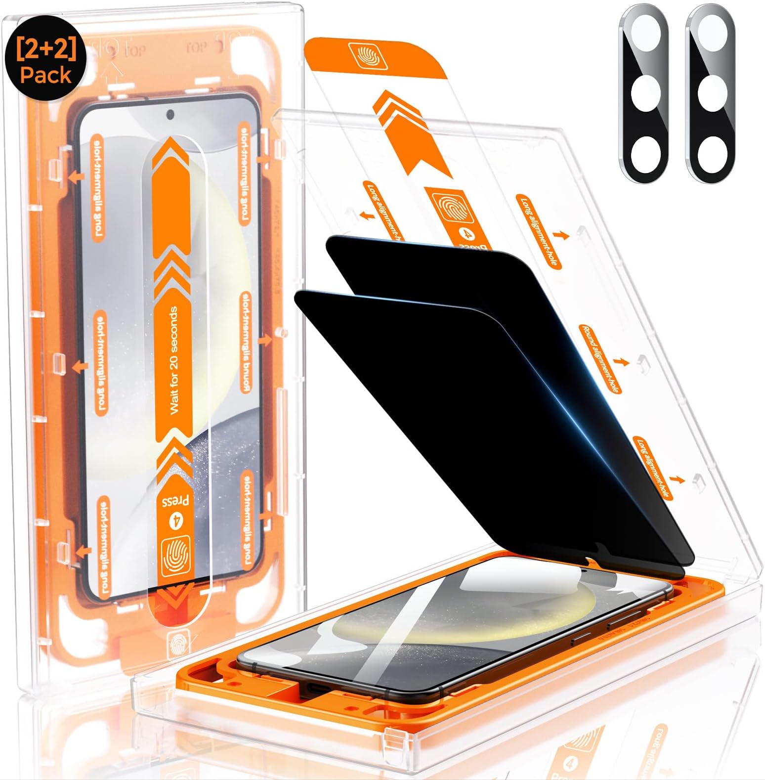 Amazon.com: MRGLAS 2+2 Packs for Samsung Galaxy S23 Ultra Privacy ...