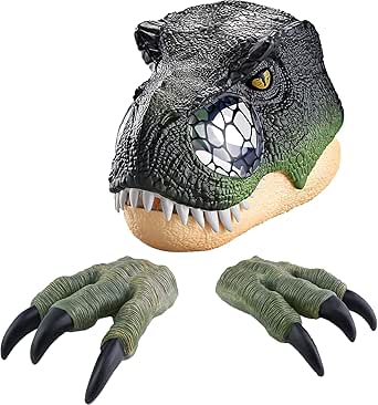 Amazon.com: 3D Dinosaur Mask - 2pcs Tyrannosaurus Velociraptor Claws ...