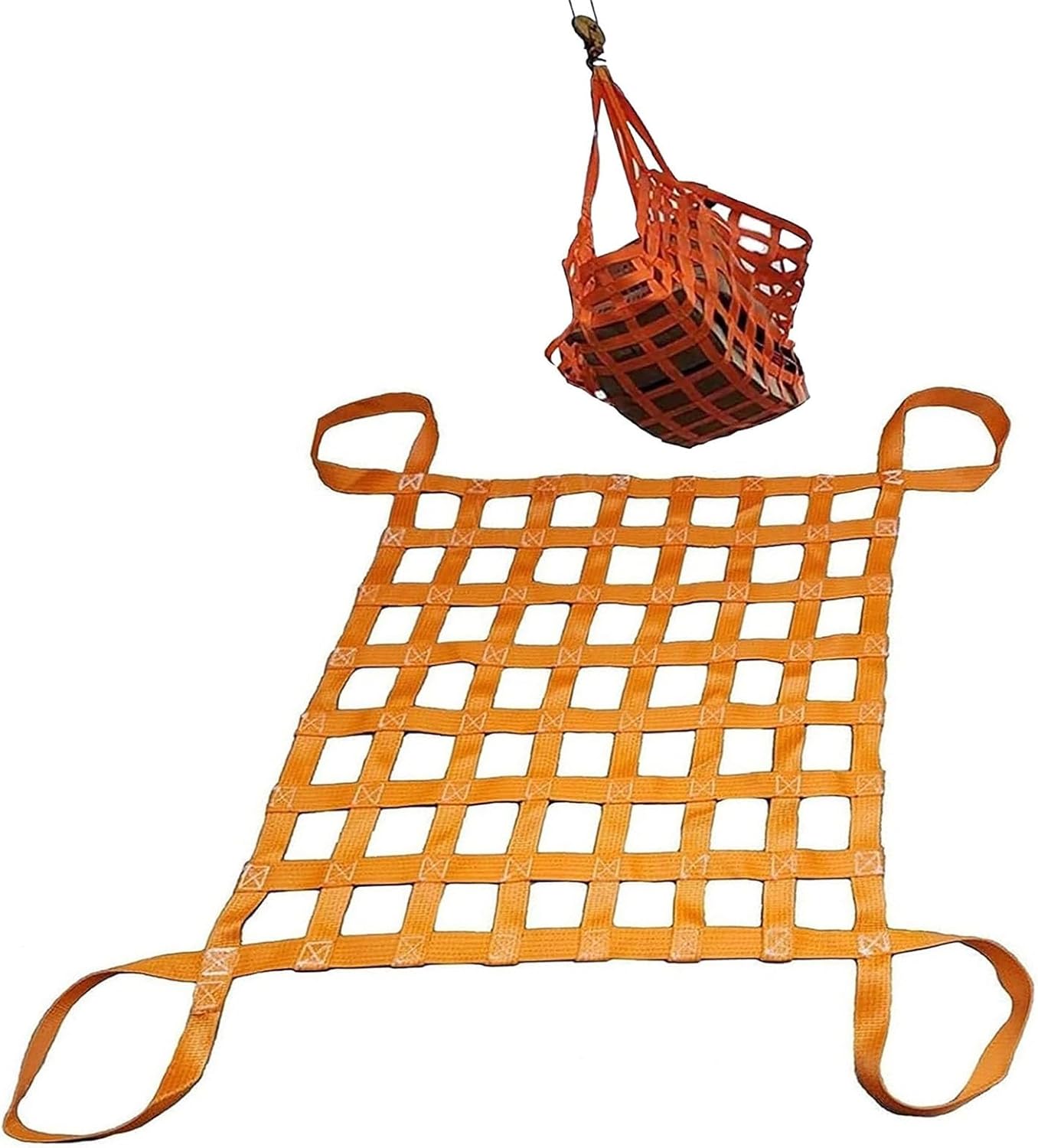 Amazon.com: Safety Lifting Net Straps - Flat Nylon Sling Hoisting Net ...