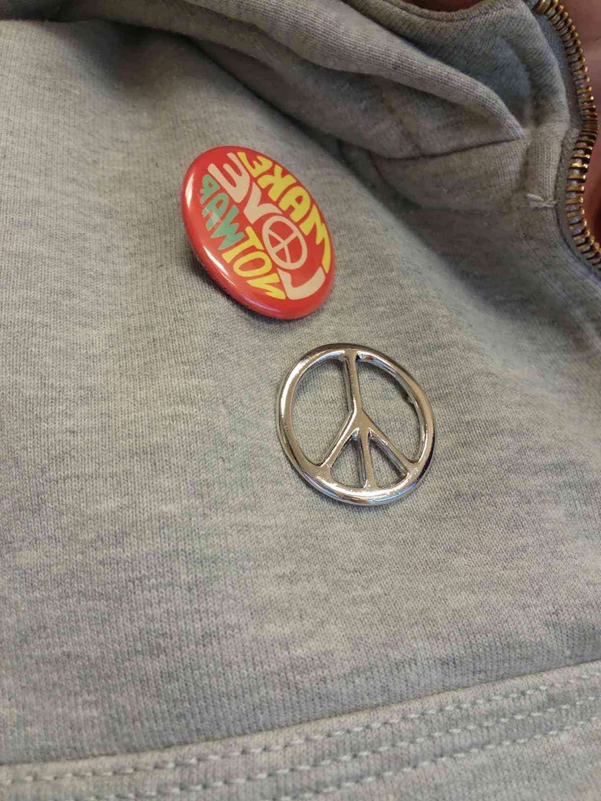 Amazon.com: Peace Sign Hippie Jacket or Hat Pin Polished Silver Finish ...