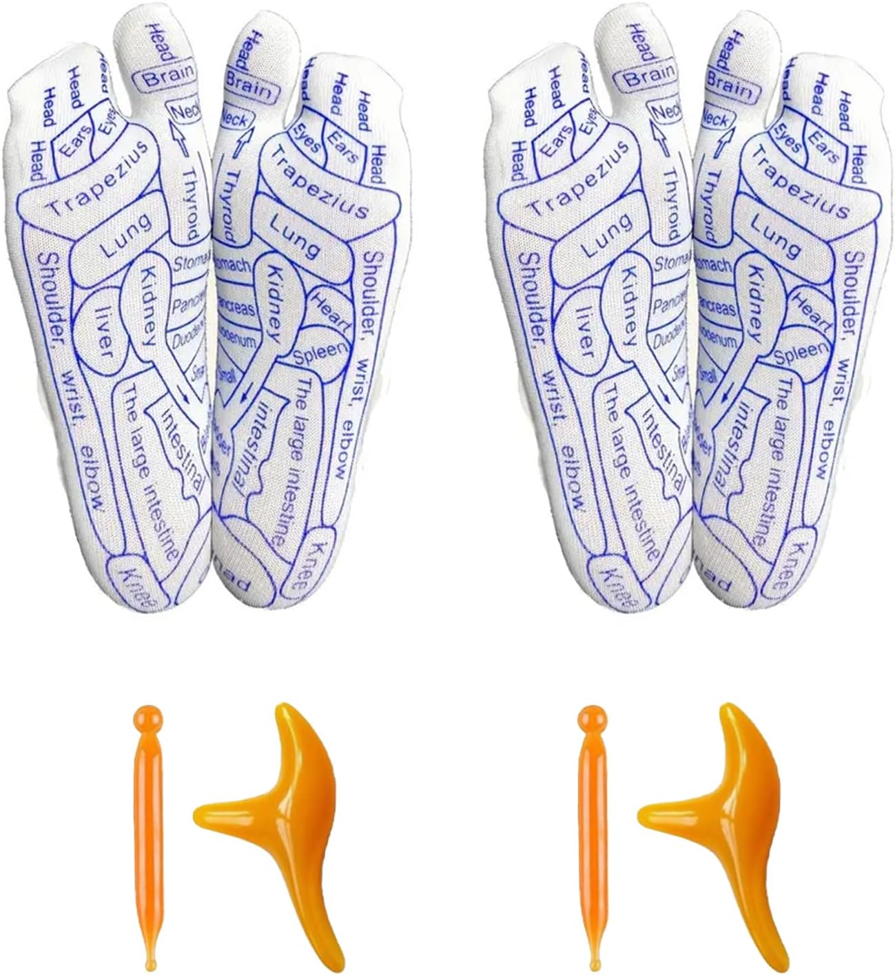 Amazon.com: 2 Pairs Acupressure Reflexology Socks with Trigger Point ...