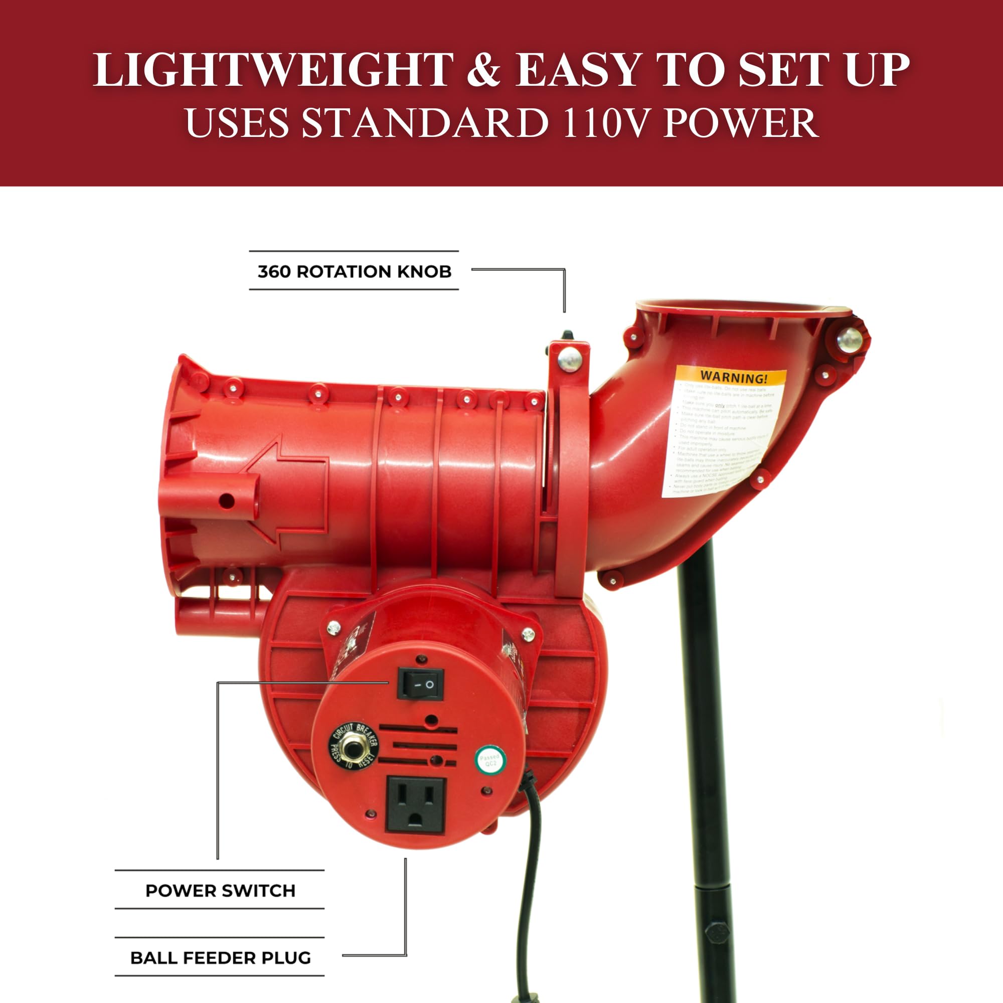 Snapklik.com : Power Alley Lite 360 Baseball Pitching Machine, Pitches ...