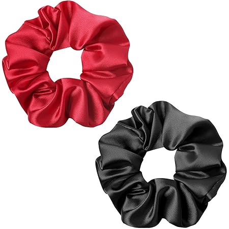 Amazon.com : Set of 2 Large Solid Scrunchies - Aqua : Beauty & Personal ...