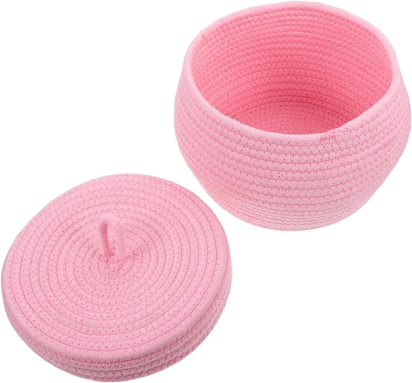 Amazon.com: TIDTALEO 1pc Cotton Rope Storage Basket Container with Lid ...