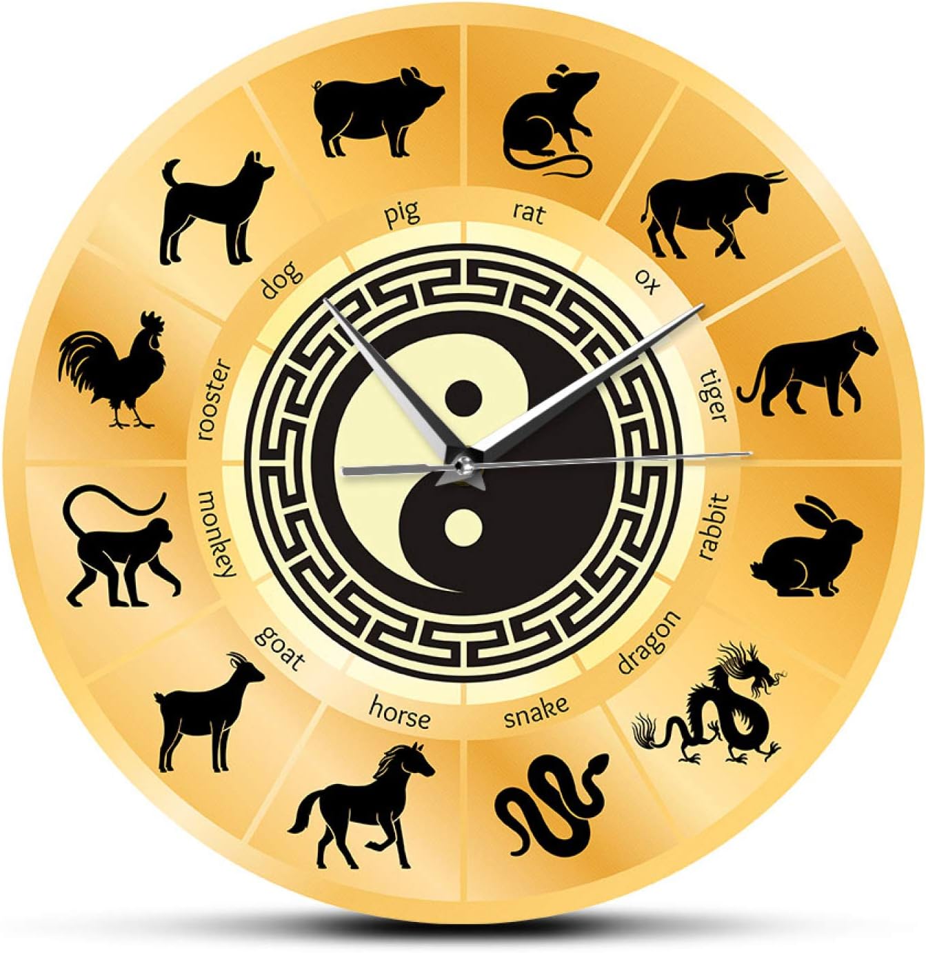 Amazon.com: Wall Clocks Chinese Zodiac Sign Sheng Xiao Wall Clock ...
