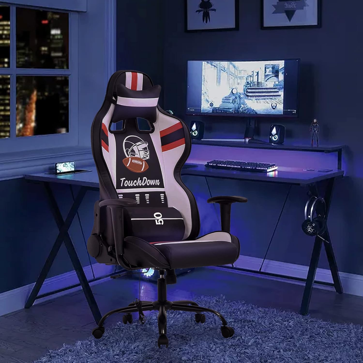 Gaming Chair Ergonomic Office Chair Racing Computer Chair with Lumbar ...