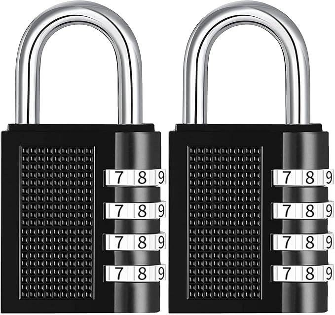 Zahlenschloss Vorhängeschloss mit Zahlencode 4 Stellig, 2er ...