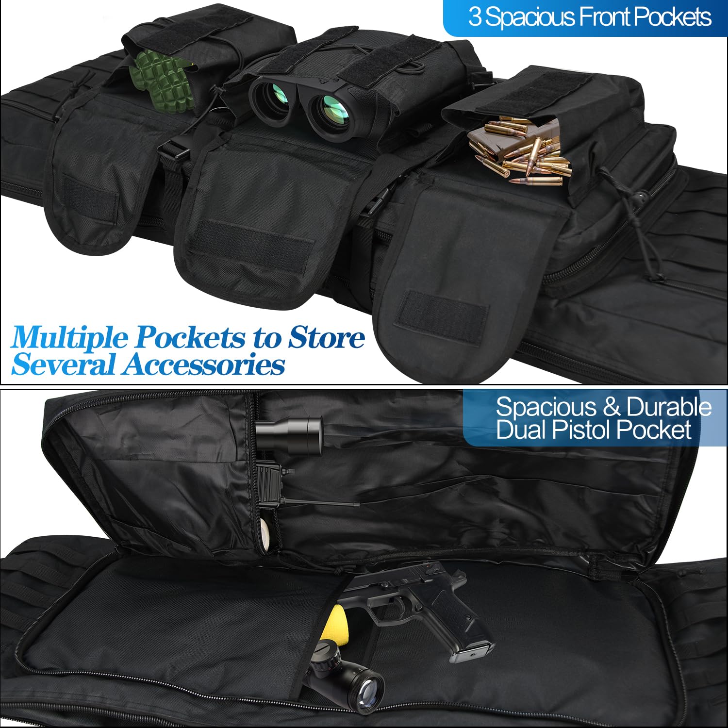Snapklik.com : 36in Double Rifle Bag, Tactical Long Rifle Backpack ...