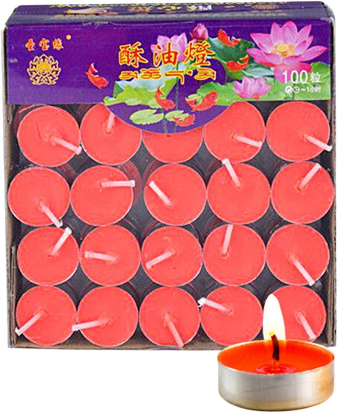 Amazon.com: Bddalpke 100x Smokeless Round Candles 1H Long Burning Tea ...