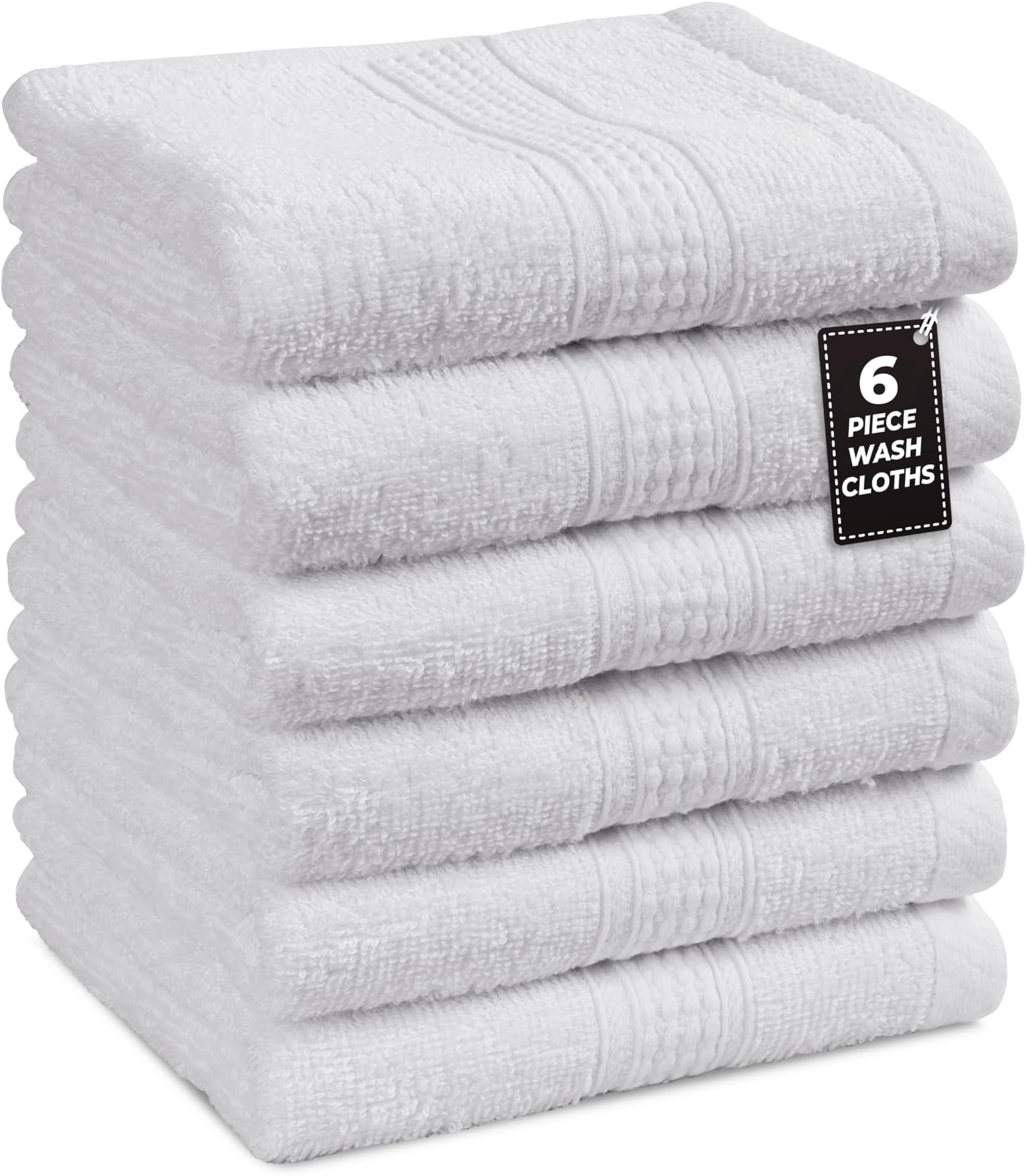 Amazon.com: LANE LINEN Washcloths 6 Pack - 100% Cotton Wash Cloths for ...