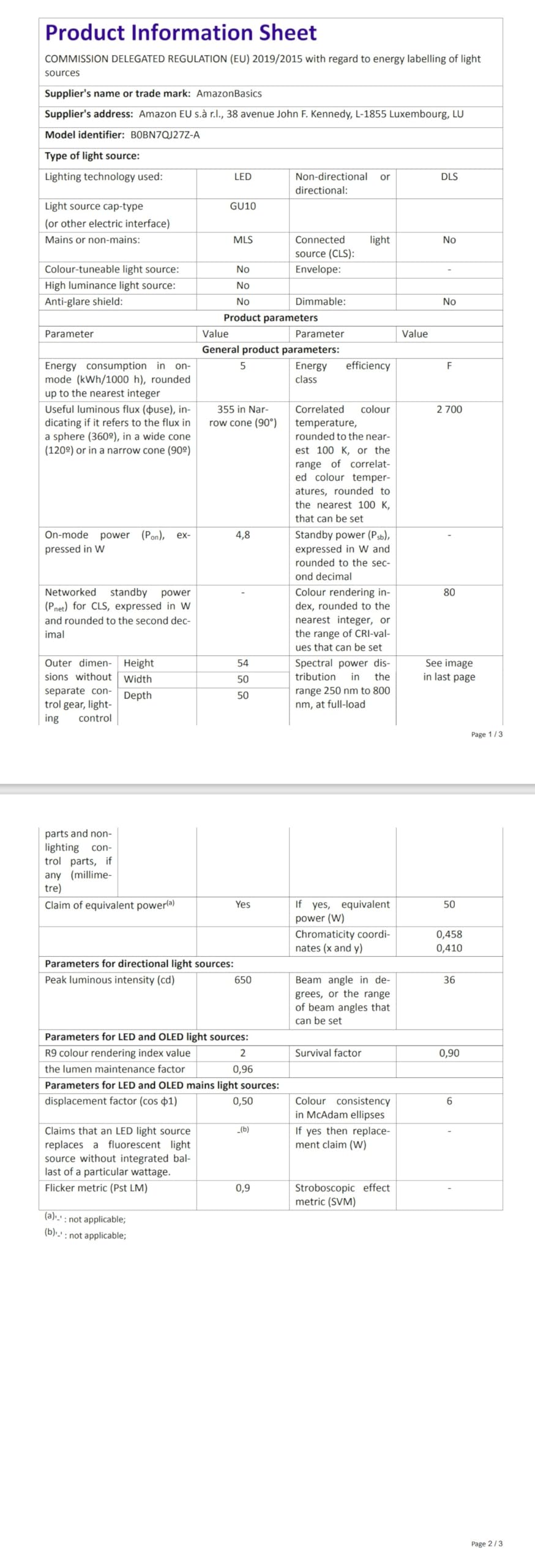 Philips LED Classic Light Bulb 6 Pack [GU10 Spot] 4.6 W - 50 W ...