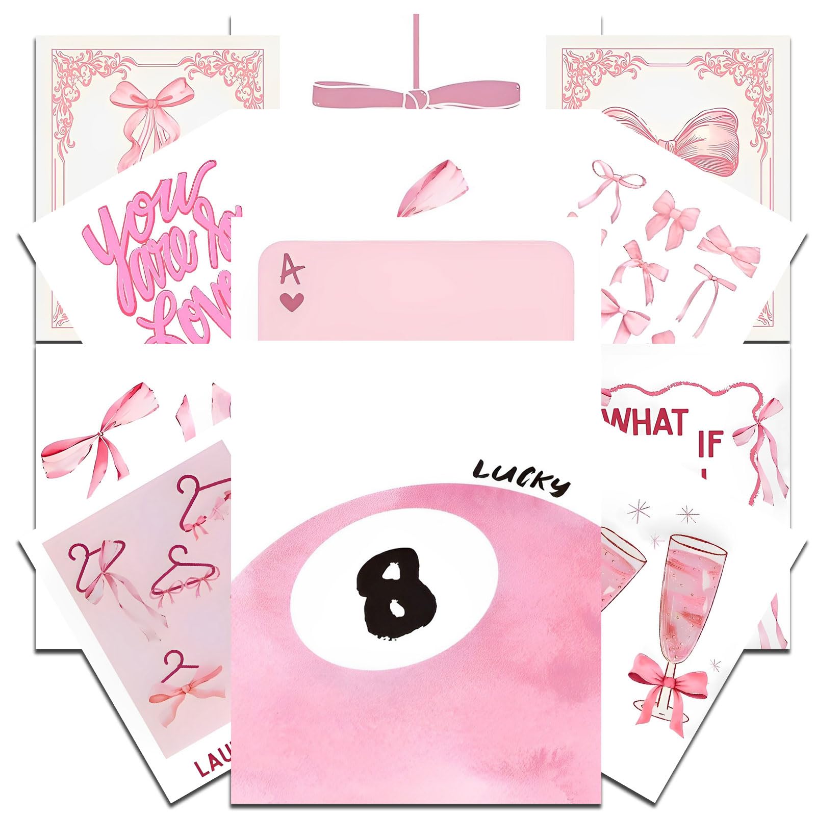 Amazon.com: LIDECOR 12Pcs Pink Coquette Room Decor - Aesthetic Preppy ...