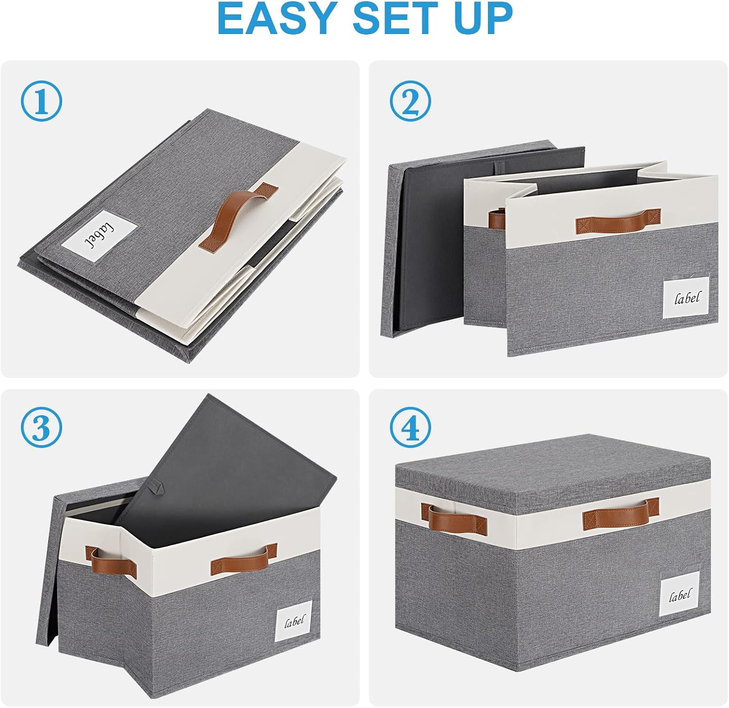 Contenedores de almacenamiento grandes con tapas, cestas de ...