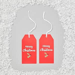 Morrisons Gift Tag Red Merry Christmas 5 Pack : Amazon.co.uk ...