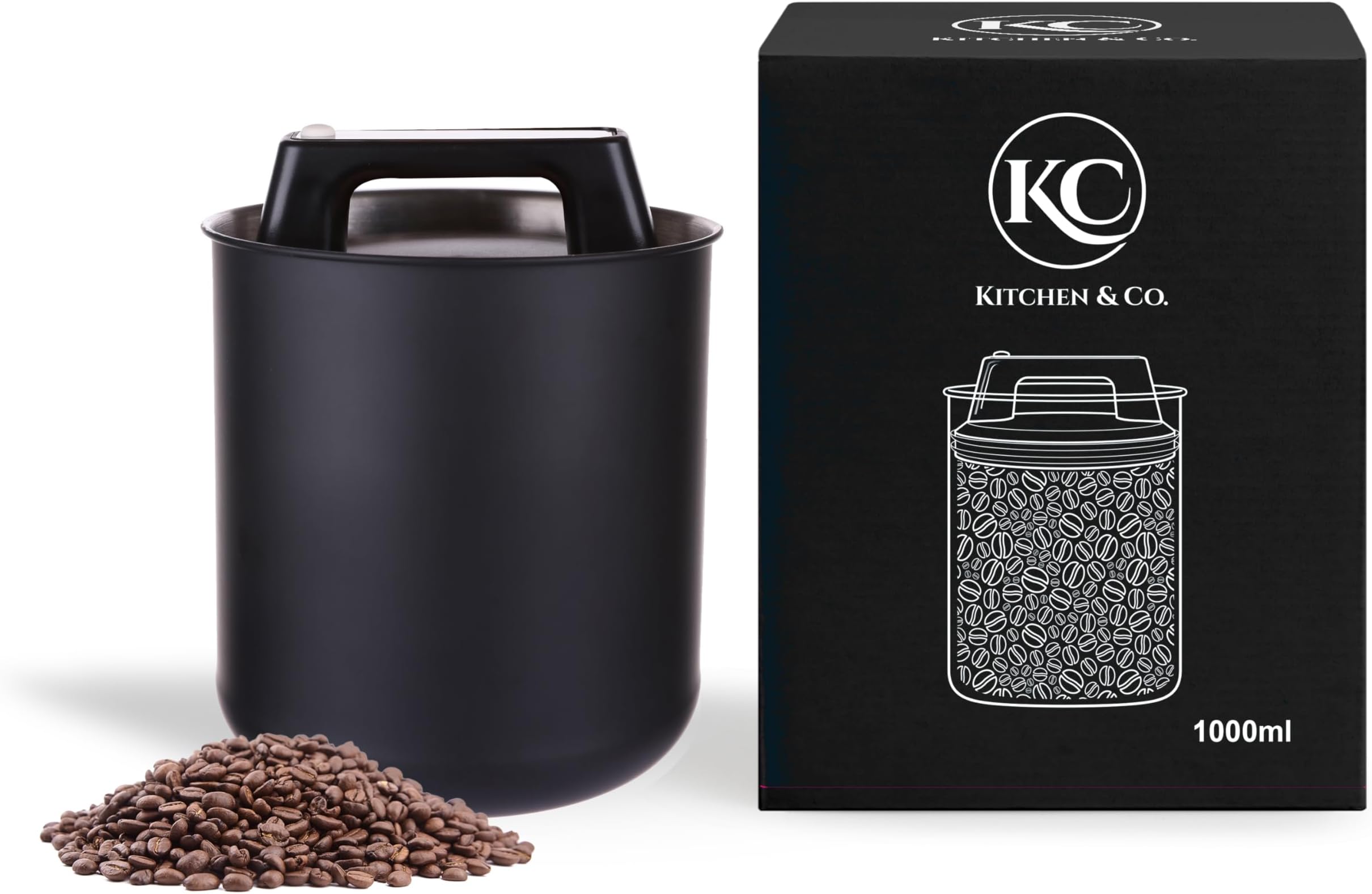 Amazon.de: KC Kitchen & Co. Kaffeedose luftdicht für 250 g Kaffeebohnen – Edelstahl Vorratsdose ...