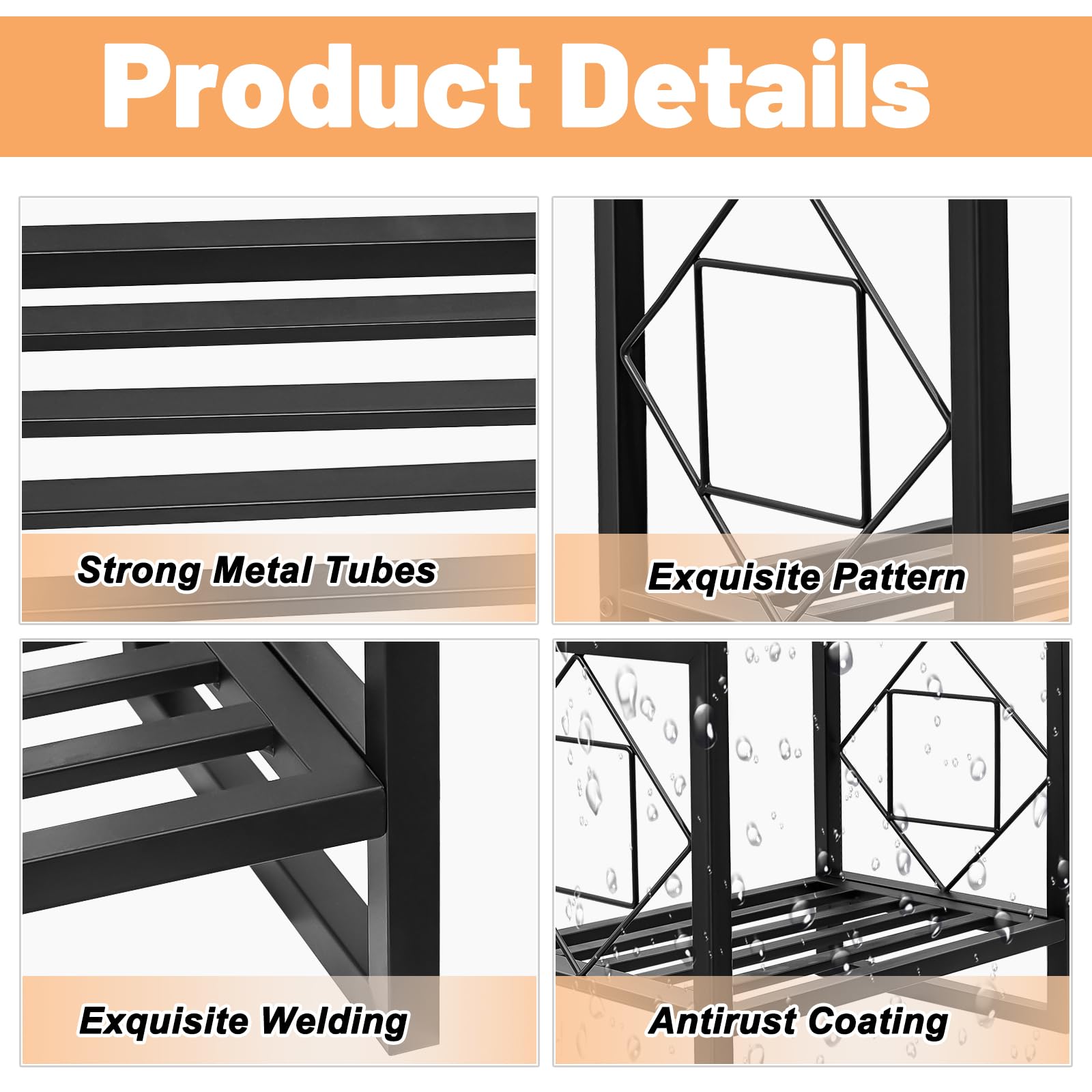 Snapklik.com : VeyFolzinst 17In Indoor Firewood Rack, Heavy DutyMetal ...