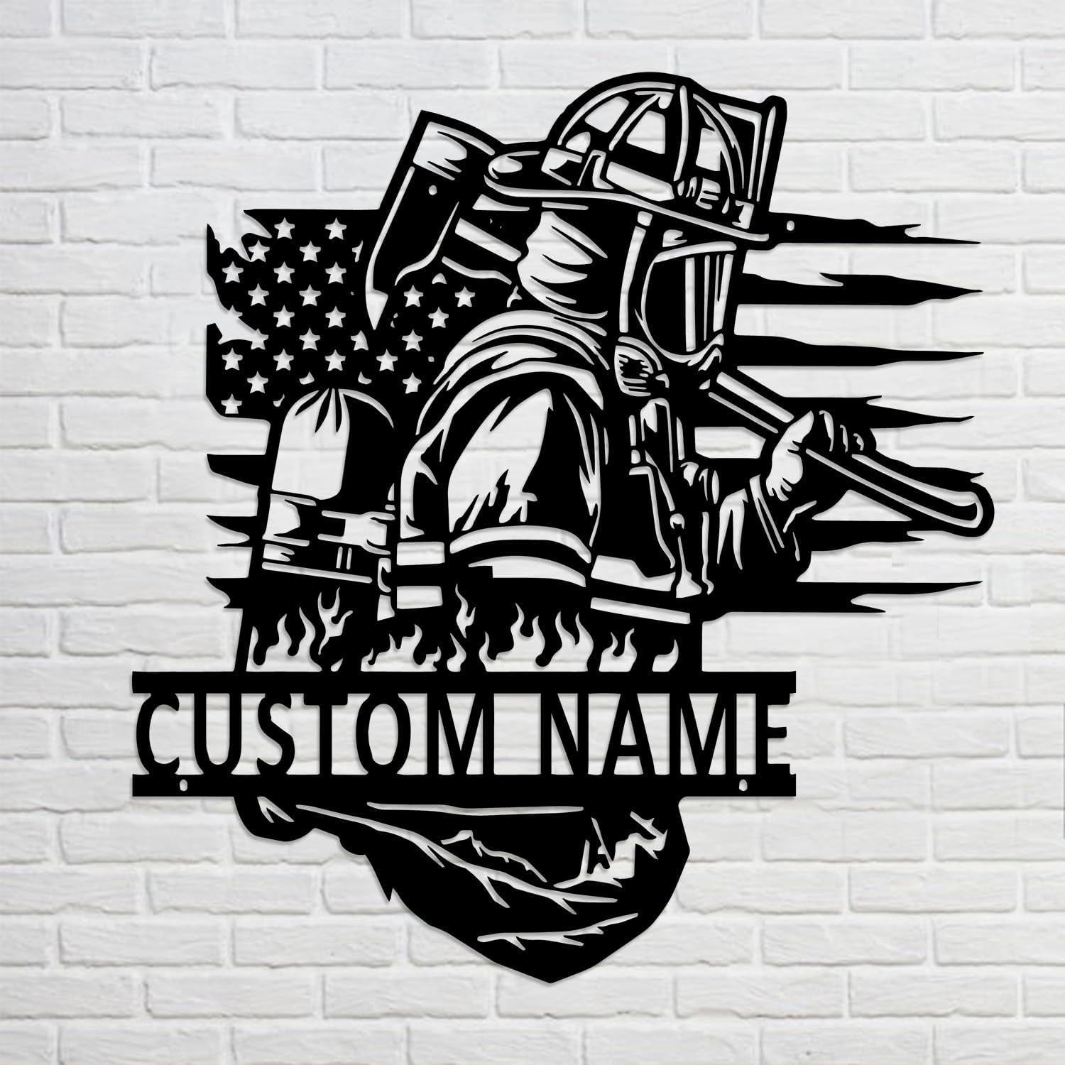 Amazon.com: Custom Firefighter Metal Signs Personalized Fireman Metal ...