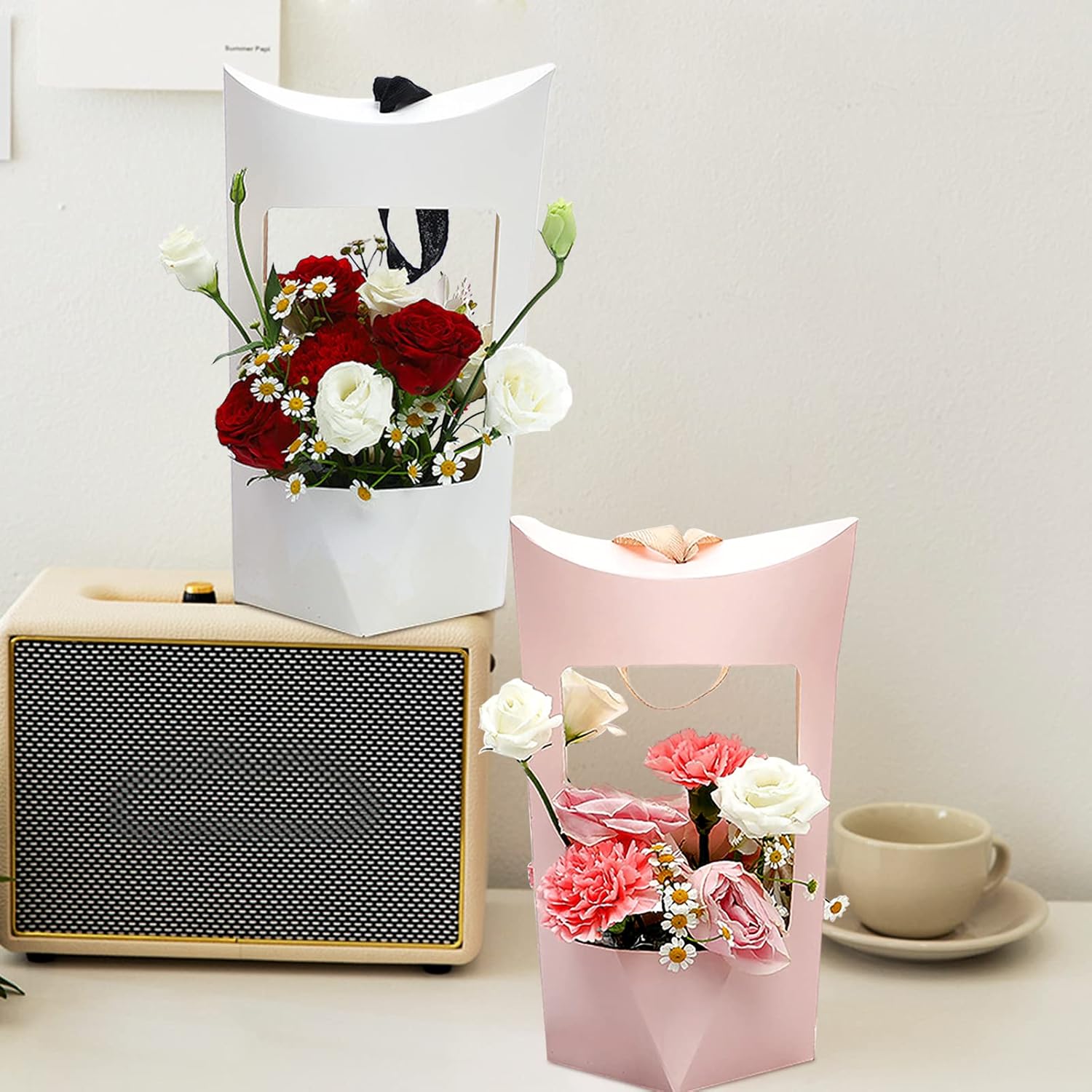 4 Cajas De Flores De Regalo De Papel Para Manualidades Cajas De Flores