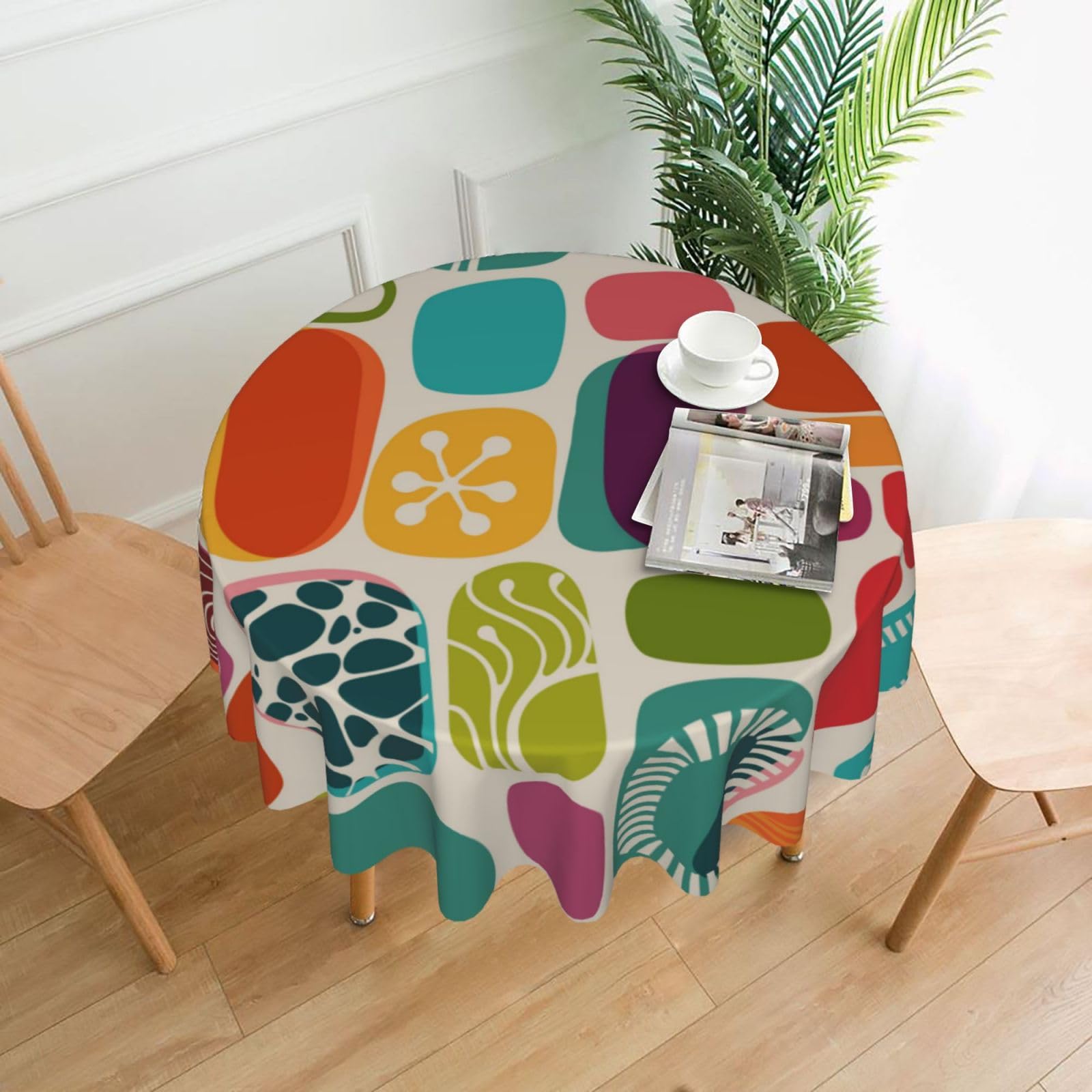Amazon.com: Mid Century Modern Tablecloth,1950s Vintage Style Atomic ...