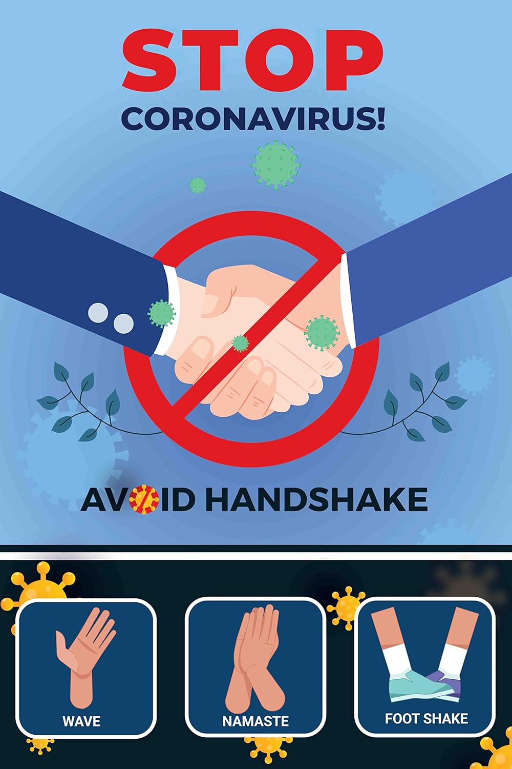 Sticker Poster|Avoid Handshake Poster|Posters for Hospitals, Health ...