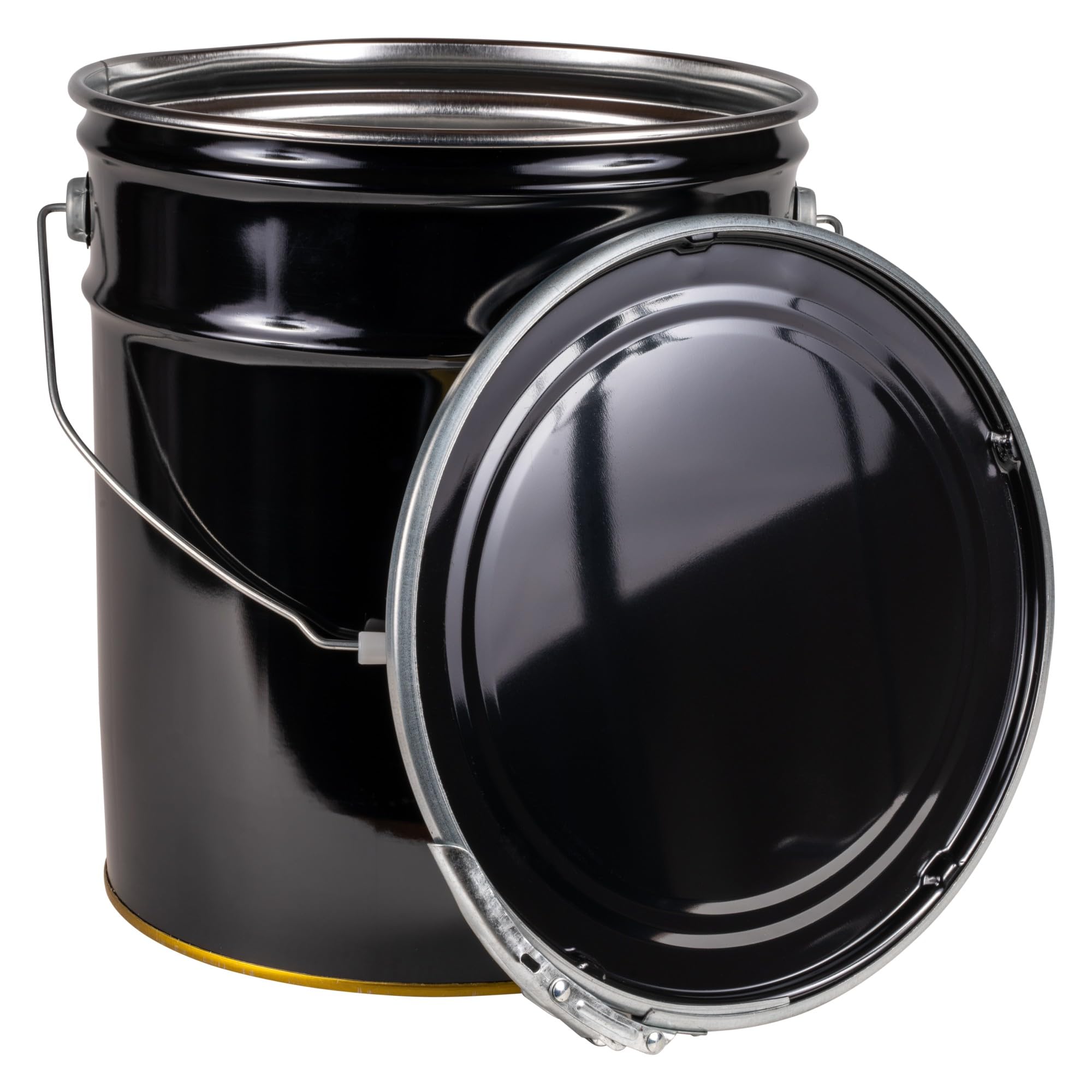 Amazon.com: ATERET 5 Gallon Black Metal Bucket & Lever Lock Pail Lid ...