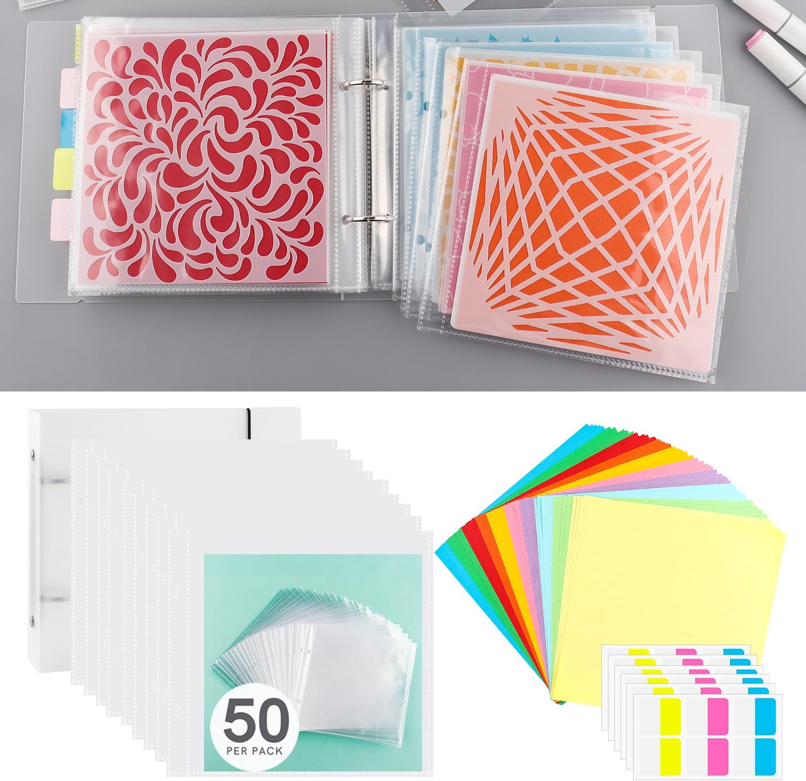 Amazon.com : NEGLEX Cookie Stencil Storage Binder, Stamp & Die Cut ...