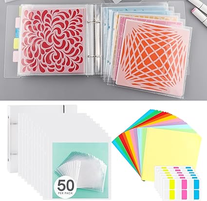 Amazon.com: Briartw Cookie Stencil Storage Binder for Storage 6x6inch ...