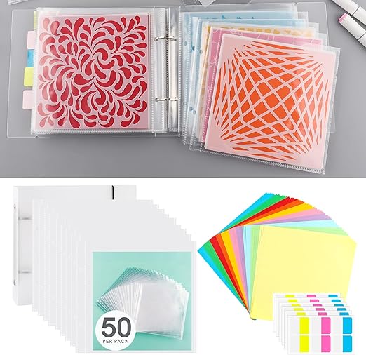 Amazon.com: Briartw Cookie Stencil Storage Binder for Storage 6x6inch ...