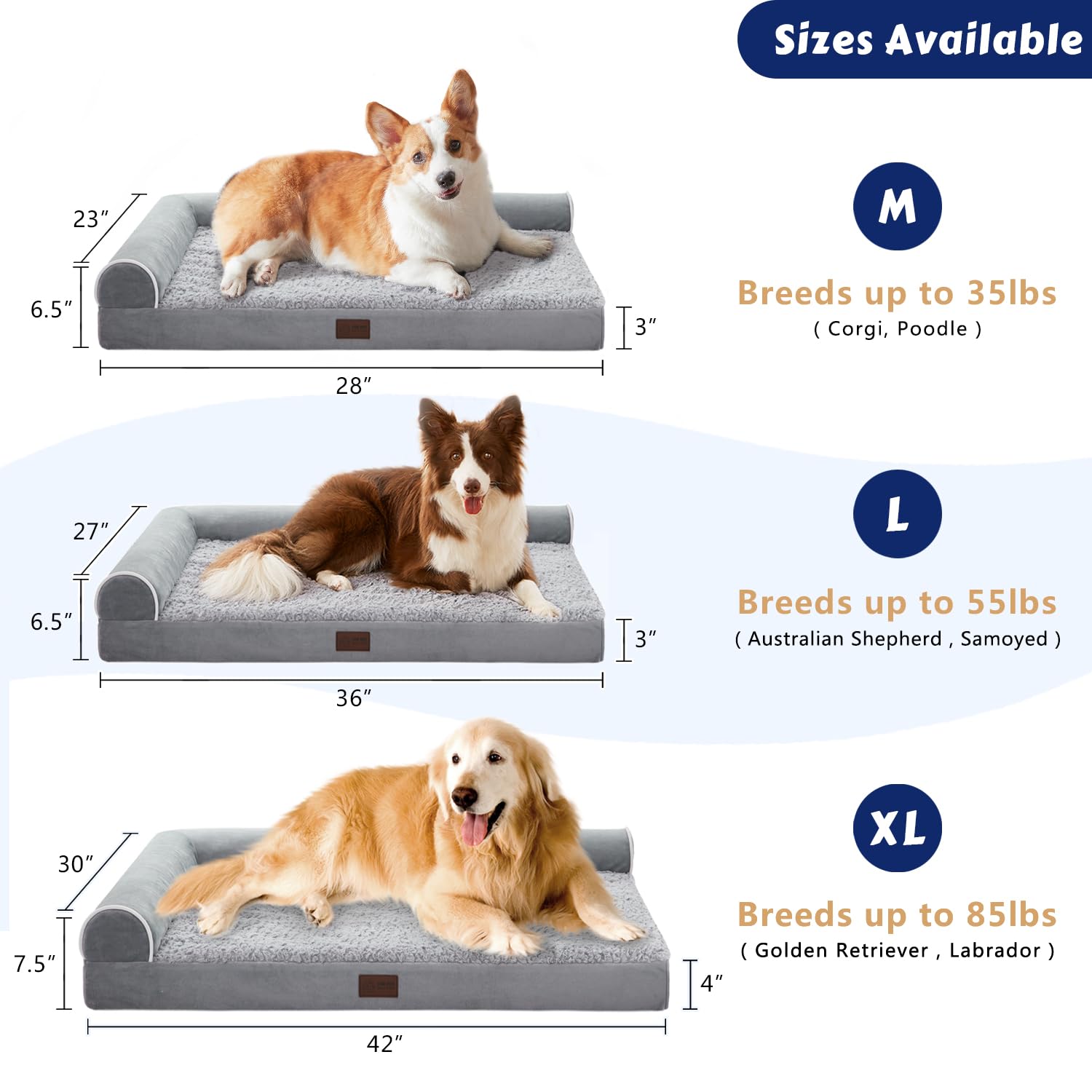 Snapklik.com : WESTERN HOME Large Orthopedic Dog Beds Sofa - Large ...