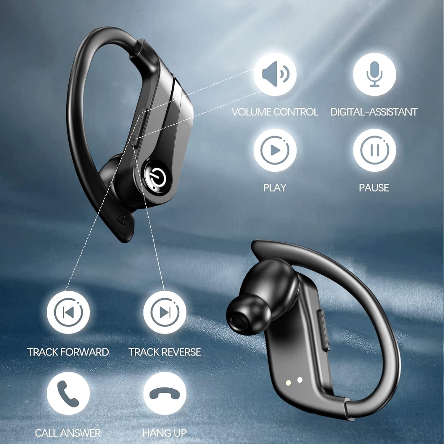 JIECAN Auriculares inalámbricos 72H con micrófono sobre la oreja ...